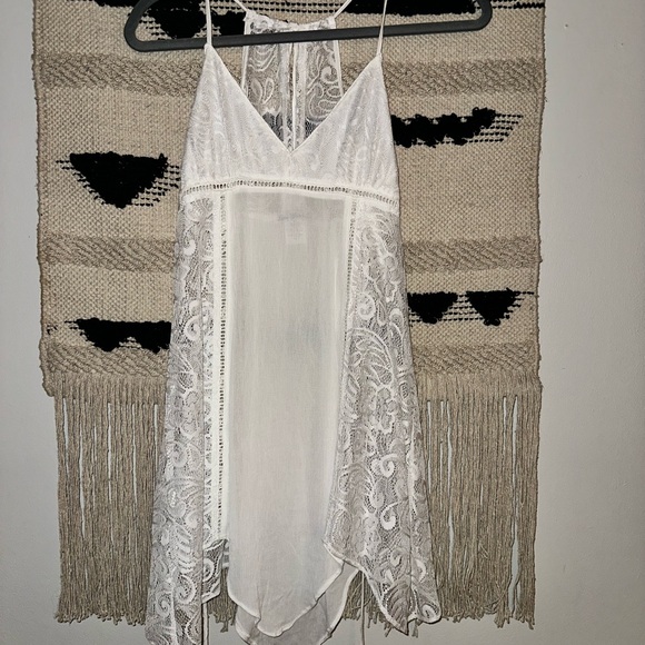 Linea Donatella | Dresses | Linea Donatella Sheer White Lace Dress ...